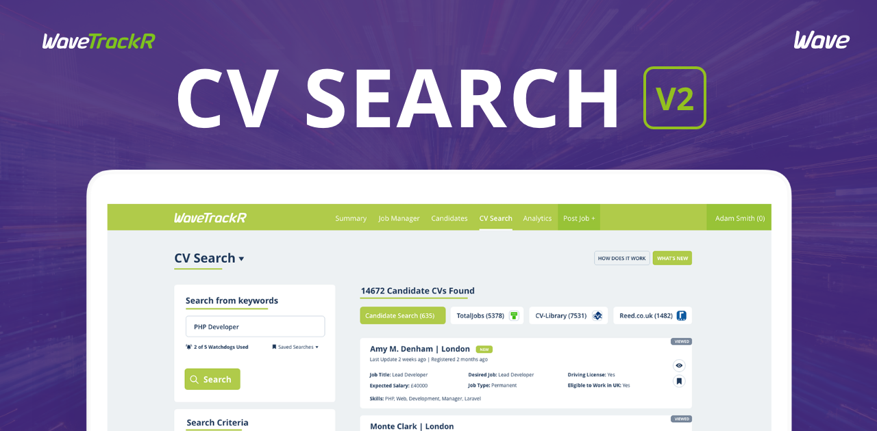 Candidate sourcing with expanded CV Search - Wave
